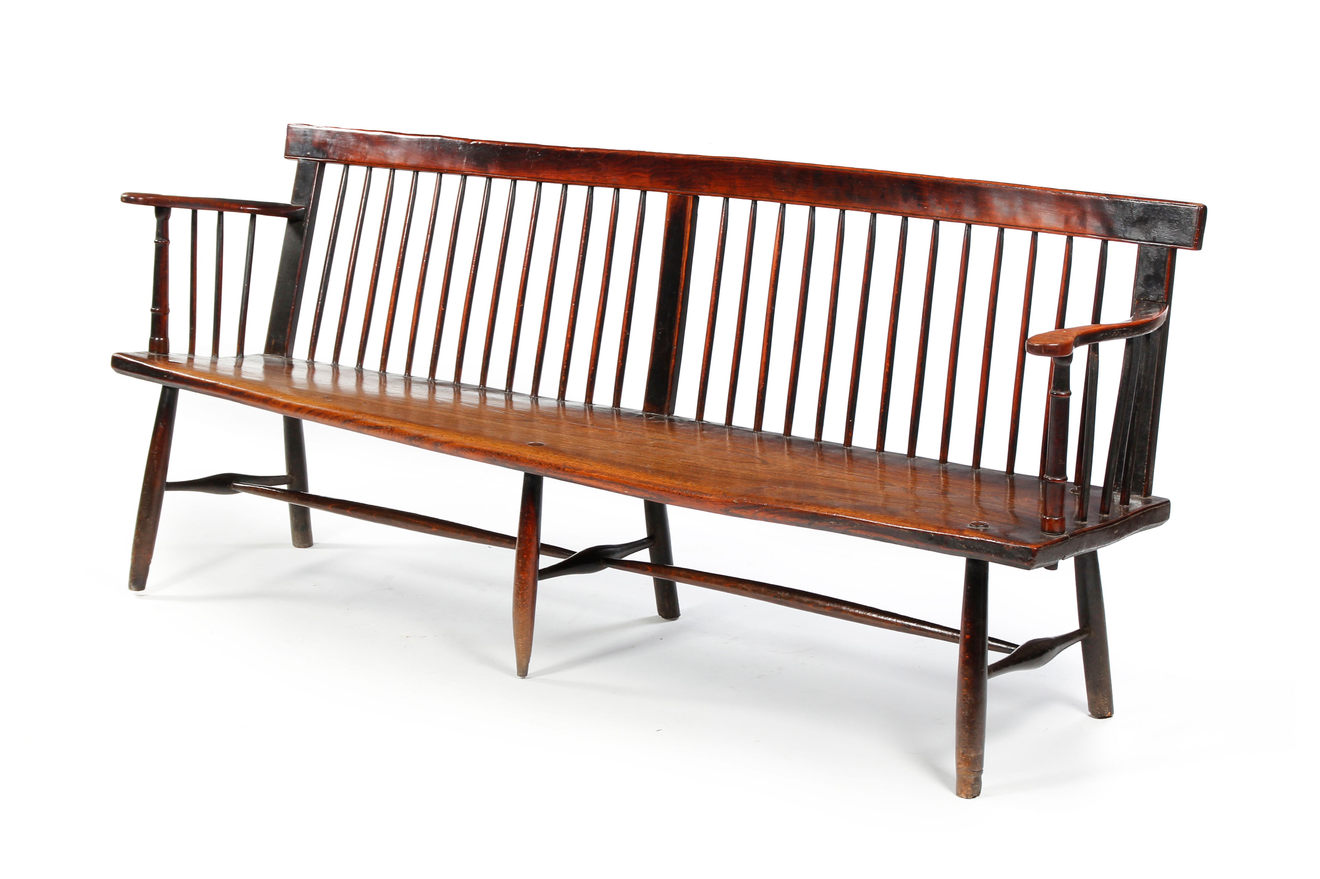 Bonhams : A rare early 19th century beech and elm stick-back settle ...