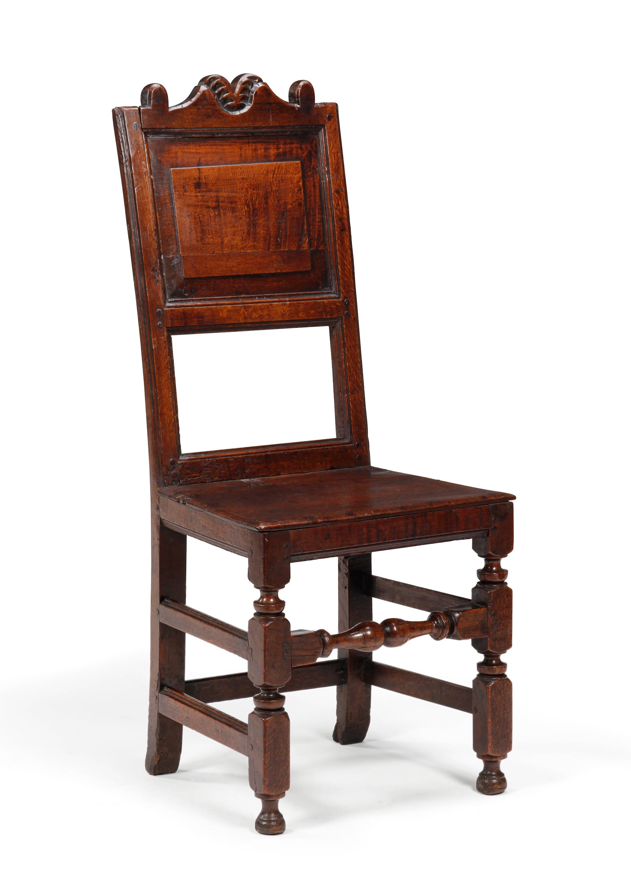Bonhams : A late 17th century oak back stool Circa 1690, Derbyshire ...