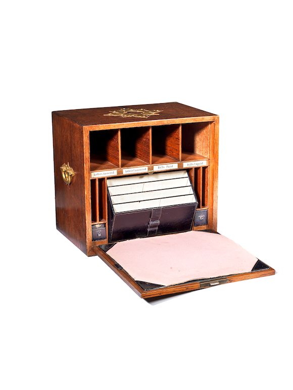 Bonhams : A late Victorian oak correspondence box