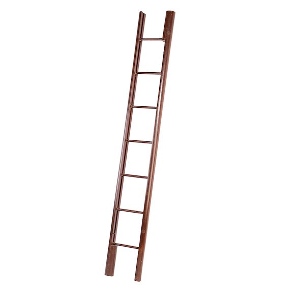 Bonhams : A stained teak library pole ladder