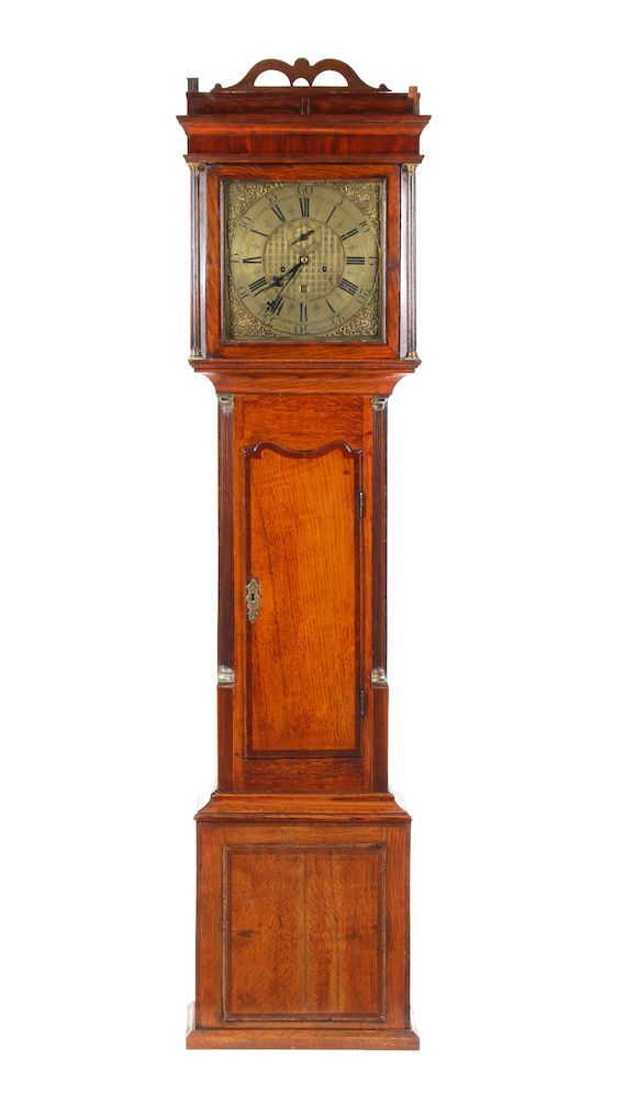 Bonhams : A George III oak and mahogany-crossbanded eight-day longcase ...