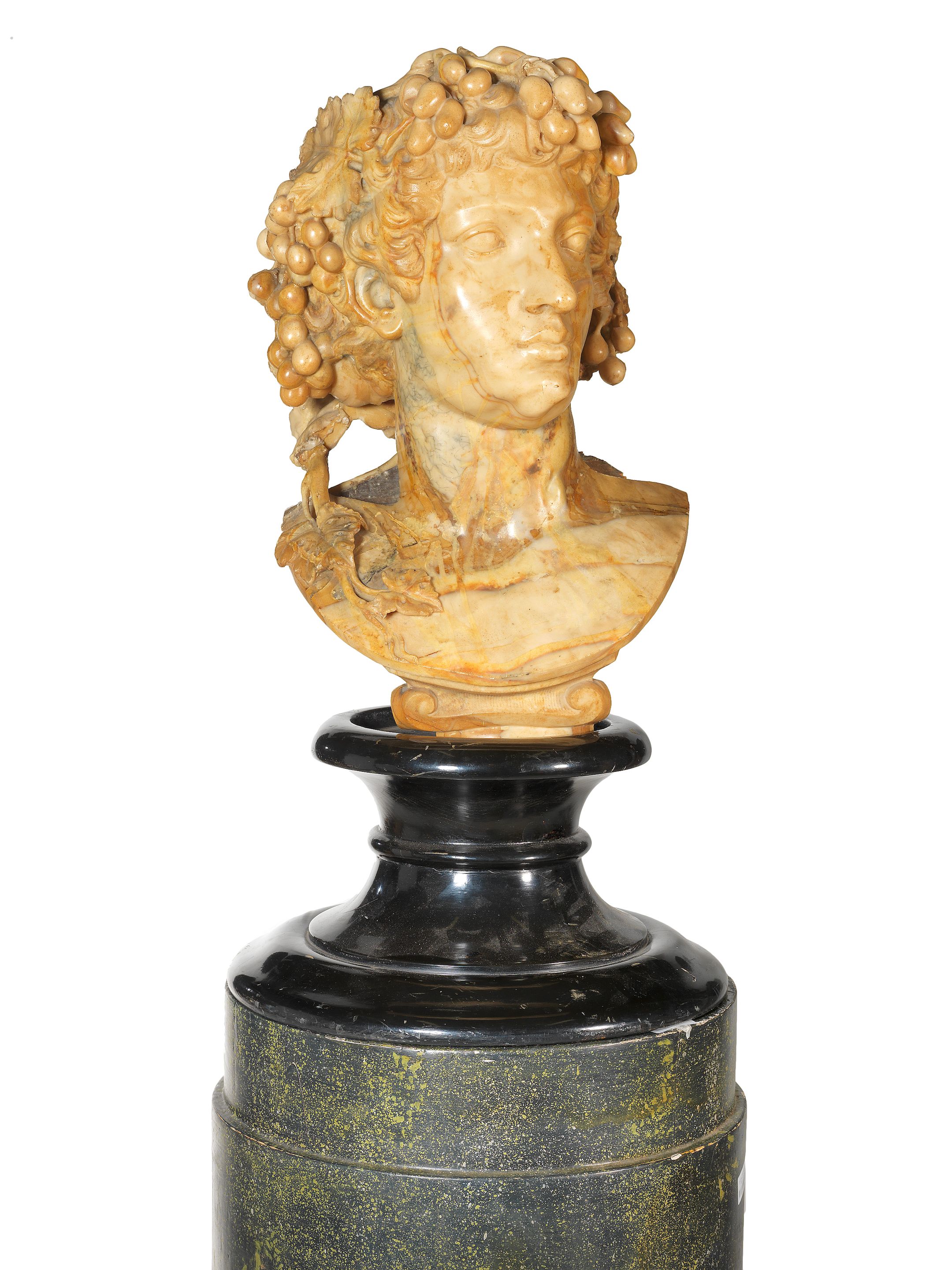 Bonhams : An 18th century style resin bust of Bacchus on a pedestal