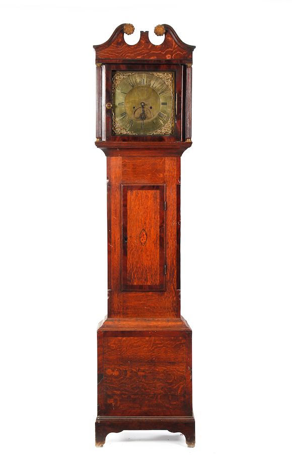 Bonhams : A George III oak-cased eight-day longcase clock, with anti ...