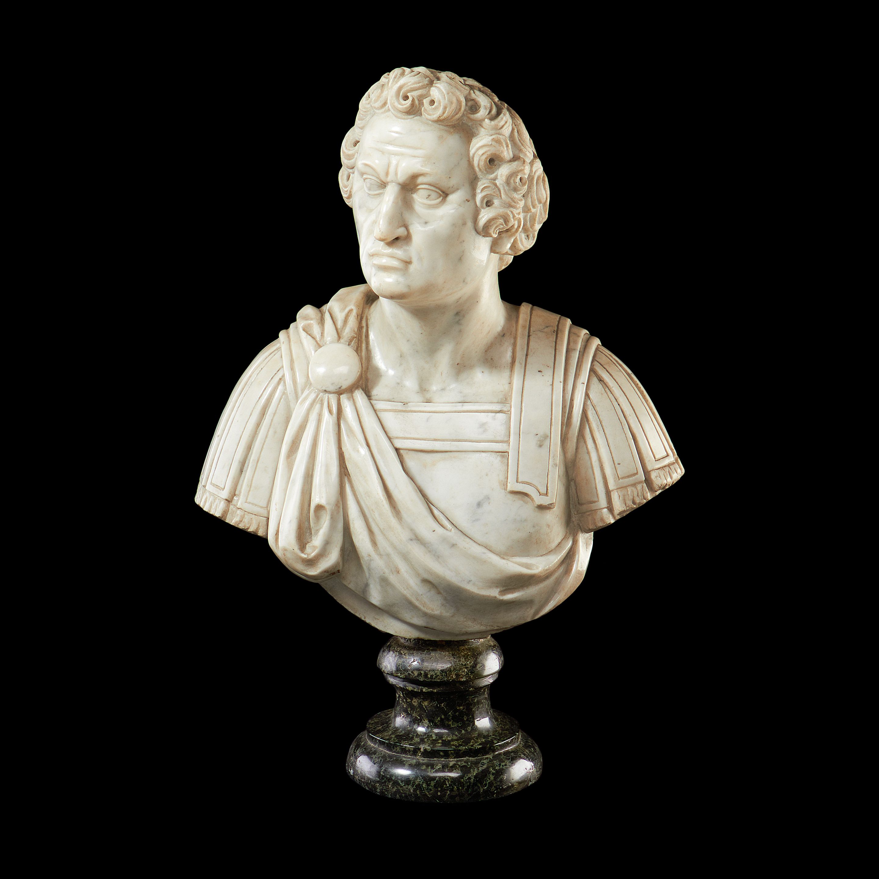Bonhams : A 19th century Italian white marble bust of a Roman Emperor