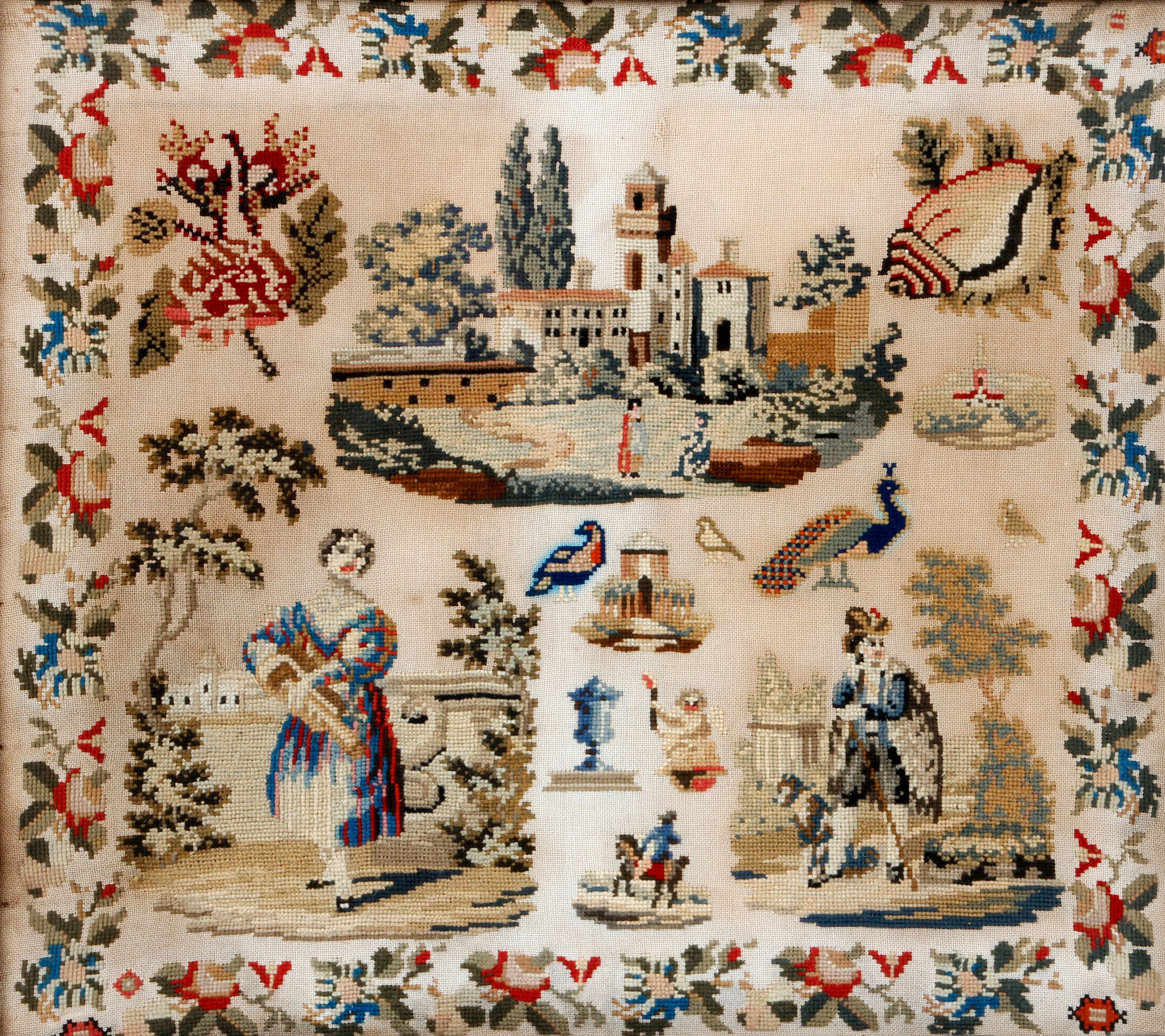 Bonhams : An early Victorian needlework picture