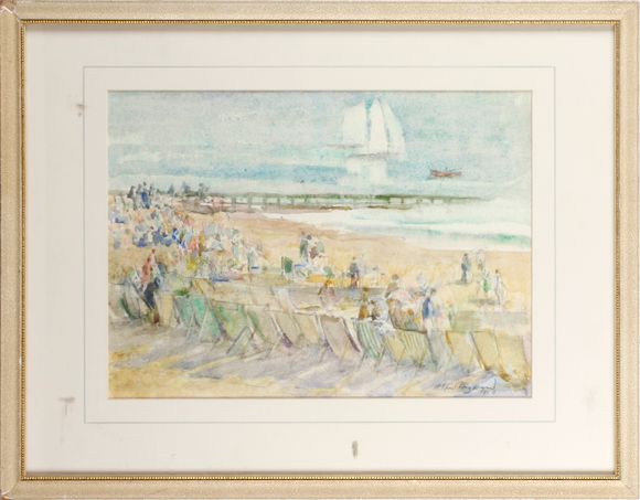 Bonhams : Arthur Hayward (British, 1889-1970) Figures at the seaside