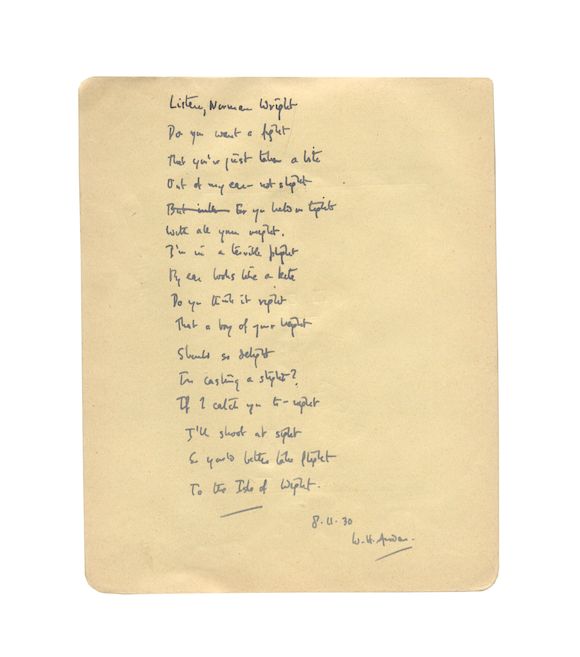 Bonhams : AUDEN, WYSTAN HUGH (1907-1973) and CECIL DAY-LEWIS (1904-1972 ...