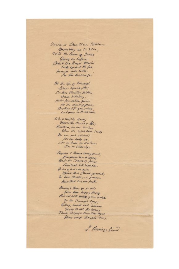 Bonhams : BARING-GOULD, SABINE (1834-1924) AUTOGRAPH MANUSCRIPT OF HIS ...