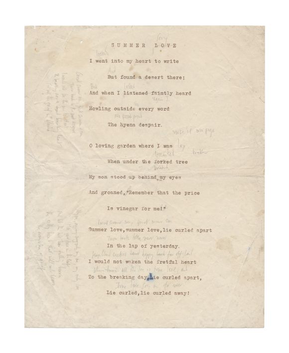 Bonhams : BARKER, GEORGE (1913-1991) AUTOGRAPH AND TYPESCRIPT HEAVILY ...