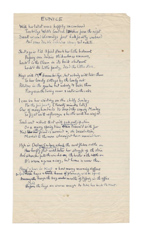 Bonhams : BETJEMAN, JOHN (1906-1984) AUTOGRAPH REVISED MANUSCRIPT OF ...