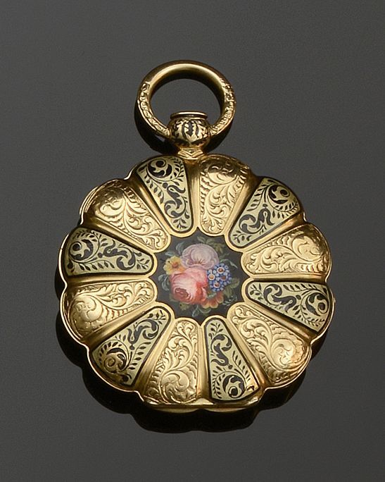 Bonhams : An enamelled slim pocket watch