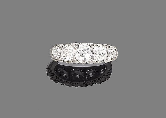 Bonhams : A diamond five-stone ring