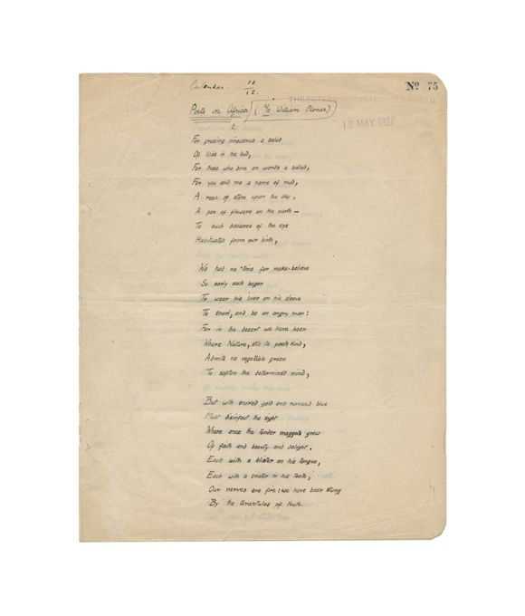 Bonhams : CAMPBELL, ROY (1901-1957, South African poet) AUTOGRAPH ...