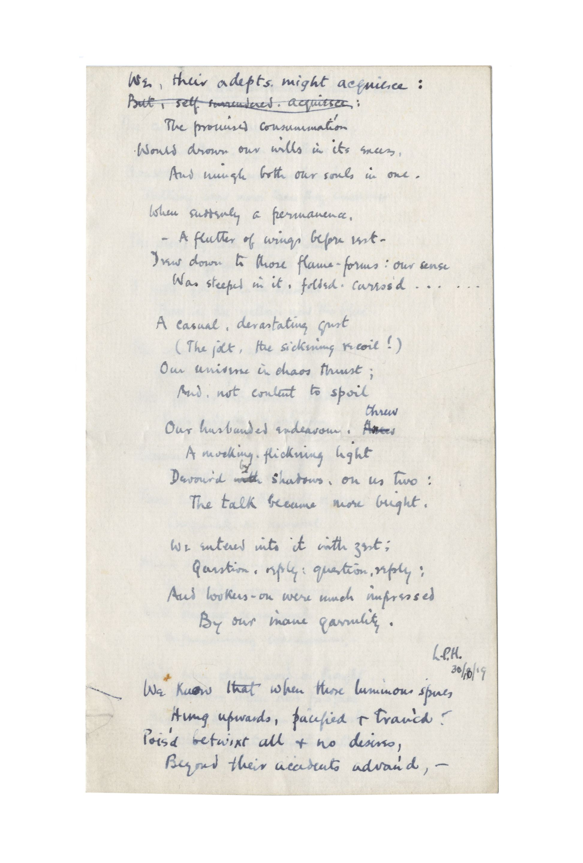 Bonhams : HARTLEY, LESLIE POLES (1895-1972) AUTOGRAPH REVISED ...