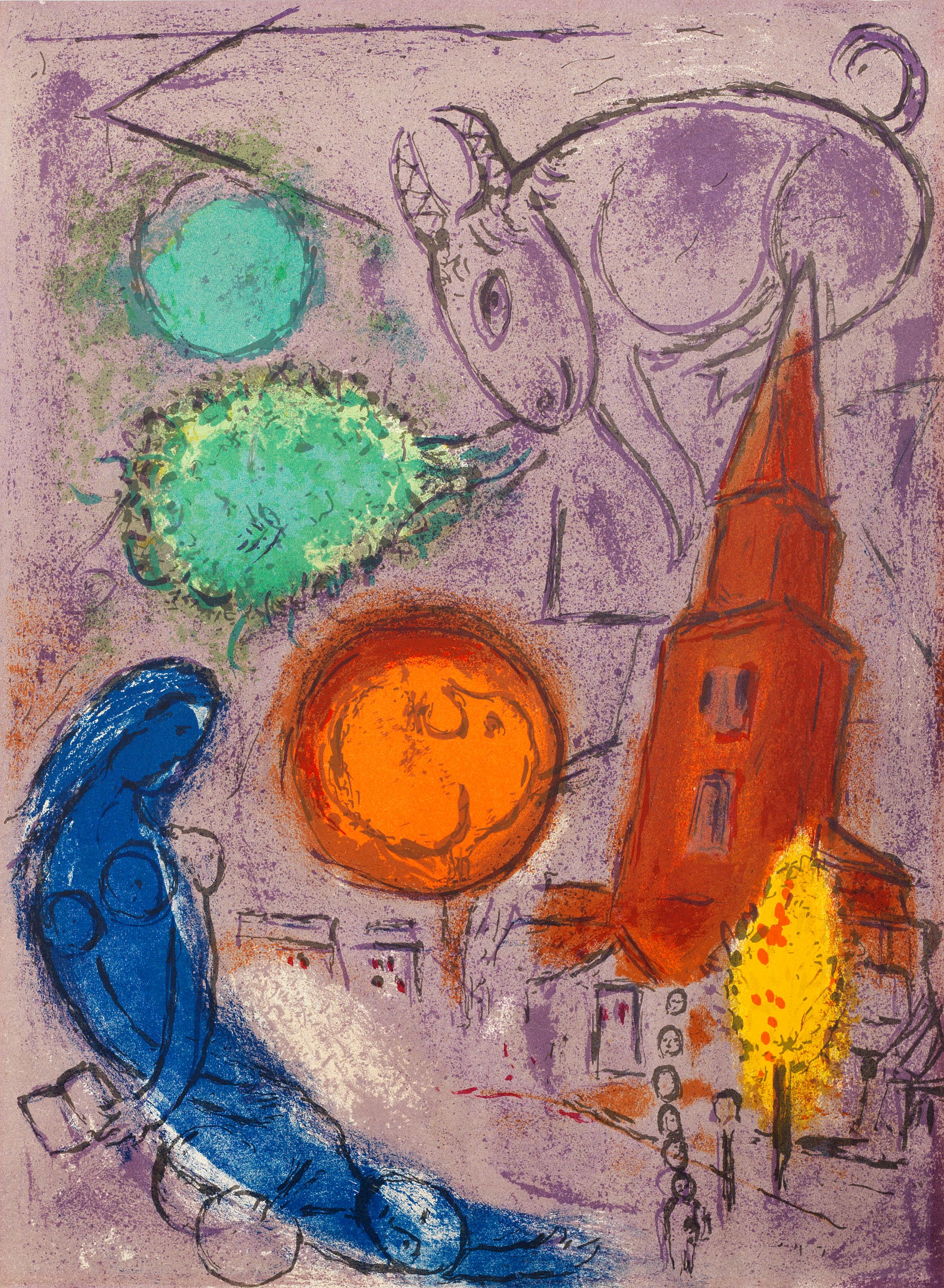 Bonhams : Marc Chagall (Russian/French, 1887-1985) St Germain des Prés, from Derrière le Miroir ...