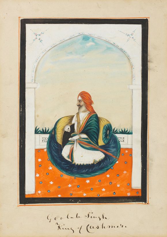 Bonhams : Four watercolours depicting Sikh notables: Rajah Dhian Singh ...