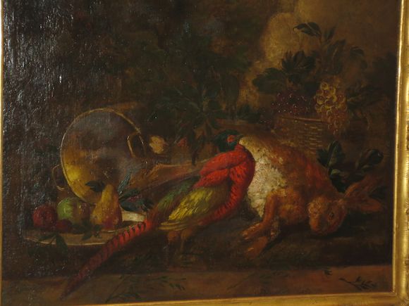 Bonhams : French School, 19th Century Stll Life with Rabbit, Pheasant ...