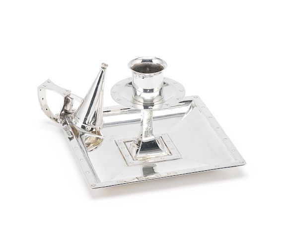 Bonhams : An Arts and Crafts silver chamberstick and snuffer by Robert ...