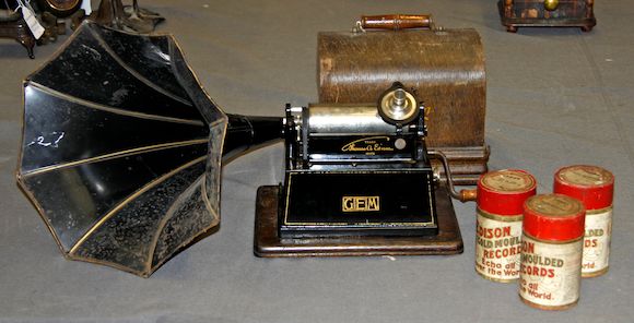 Bonhams : An Edison phonograph and rolls