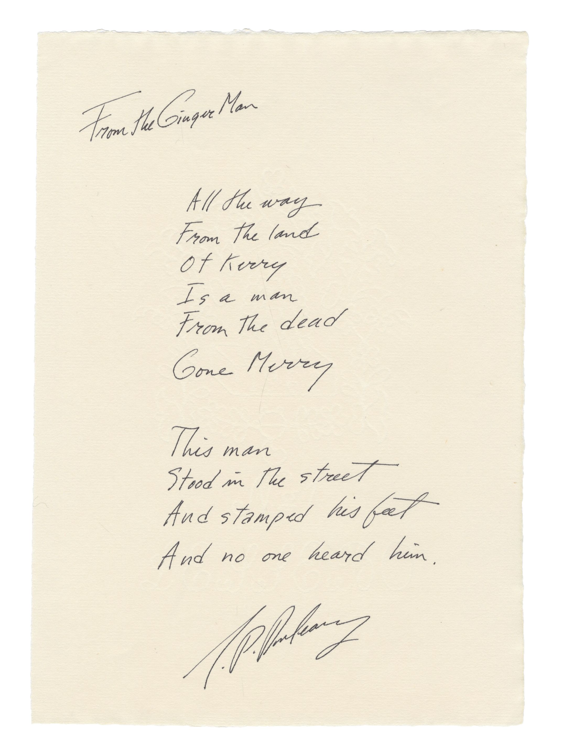 Bonhams : DONLEAVY, JAMES PATRICK (b. 1926, Irish writer) AUTOGRAPH ...