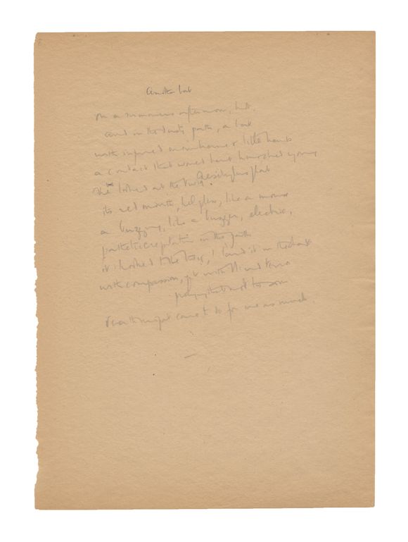 Bonhams : LOWRY, MALCOLM (1909-1957) AUTOGRAPH MANUSCRIPT OF AN ...