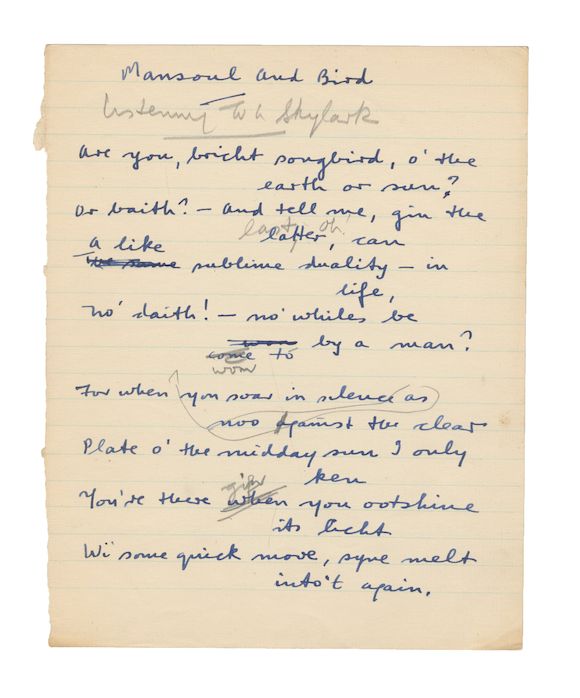 Bonhams : MACDIARMID, HUGH (1892-1978, Scottish poet) AUTOGRAPH ...