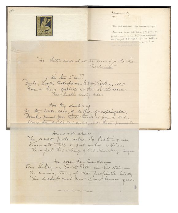 Bonhams : MEYNELL, ALICE (1847-1922) and FRANCIS MEYNELL (1891-1975 ...