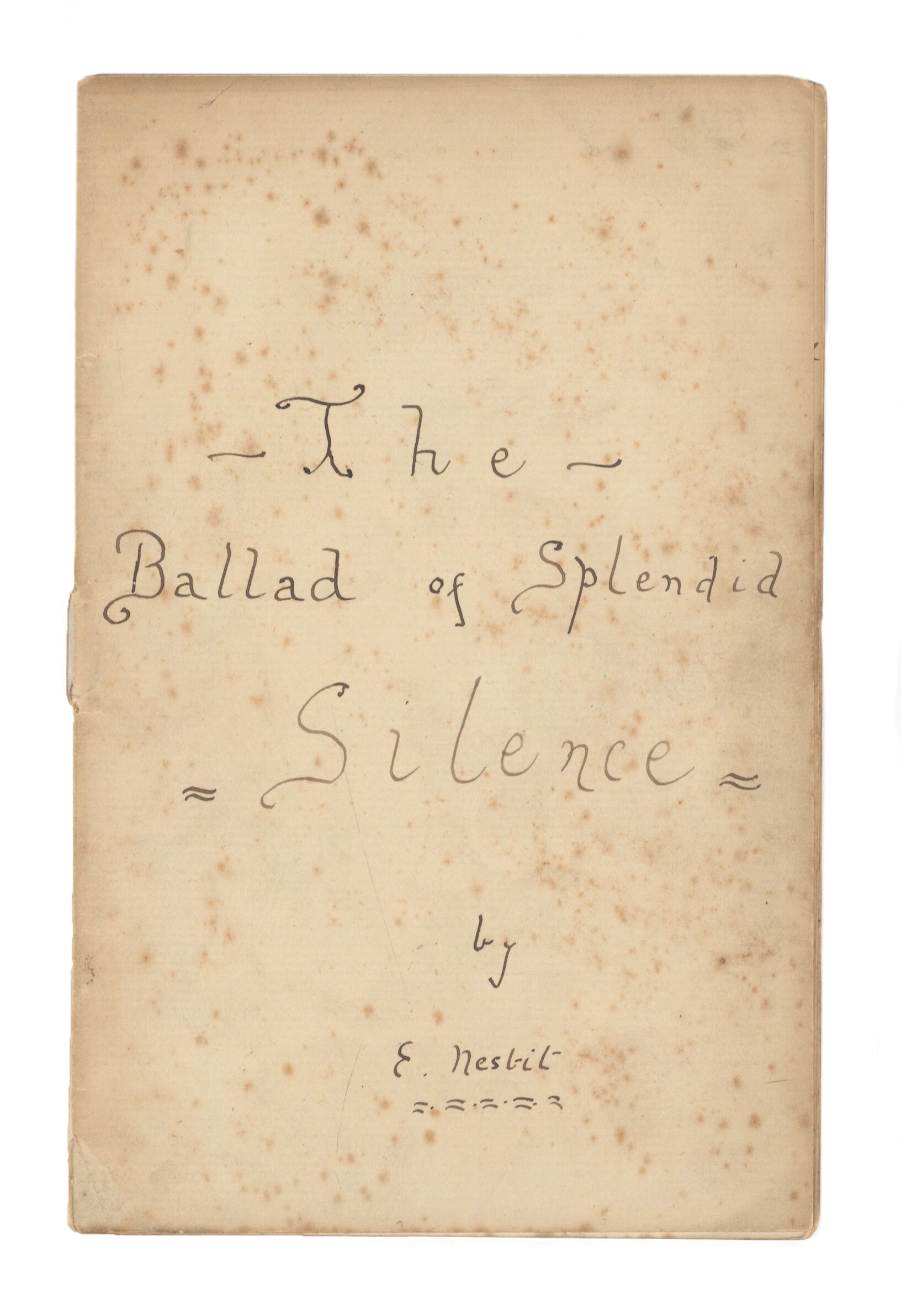 Bonhams : NESBIT, EDITH (1858-1924) AUTOGRAPH MANUSCRIPT OF HER POEM ...