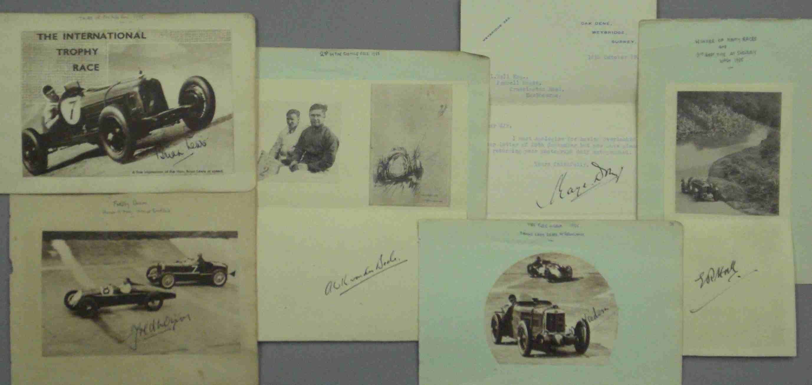 Bonhams Cars : A lot of pre war racing drivers' signatures,