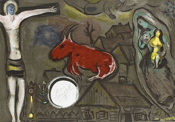 Bonhams : Marc Chagall (Russian/French, 1887-1985) Crucifixion Lithograph printed in colours ...