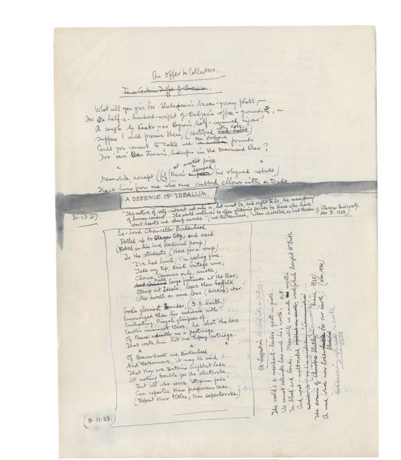 Bonhams : SASSOON, SIEGFRIED (1886-1967) AUTOGRAPH EXTENSIVELY REVISED ...