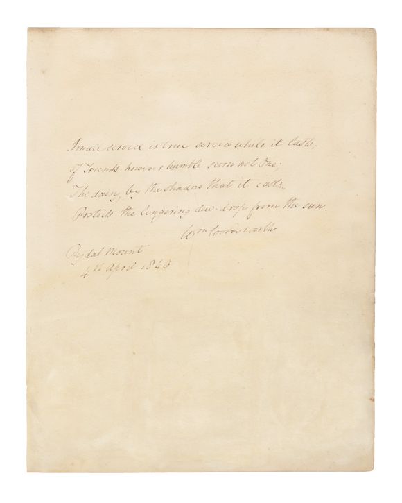 Bonhams : WORDSWORTH, WILLIAM (1770-1850) AUTOGRAPH MANUSCRIPT OF HIS ...