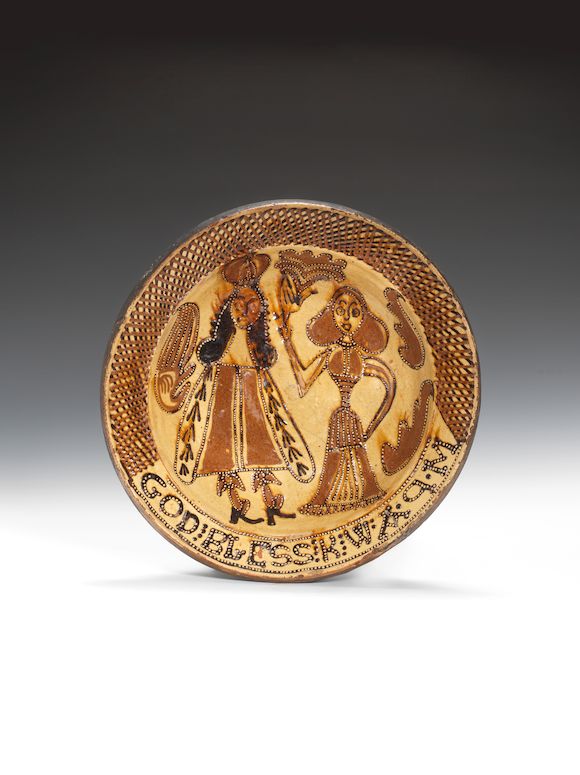 Bonhams : A Staffordshire slipware dish, circa 1689-95