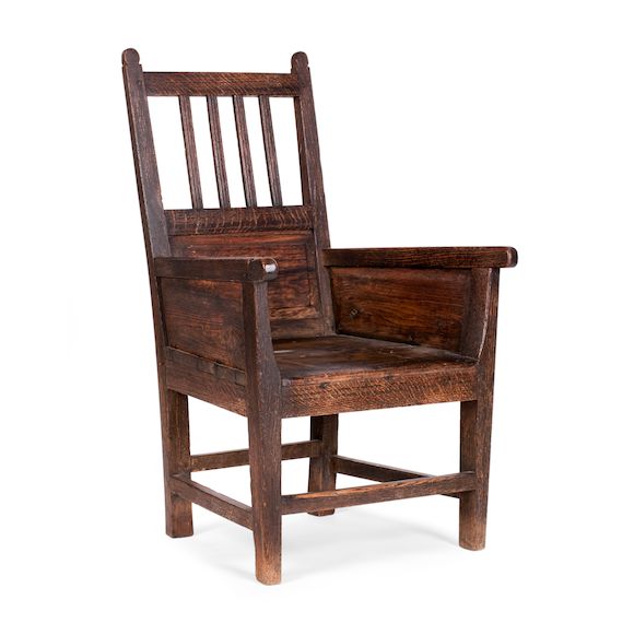 Bonhams : An 19th century oak and pine Shetland chair