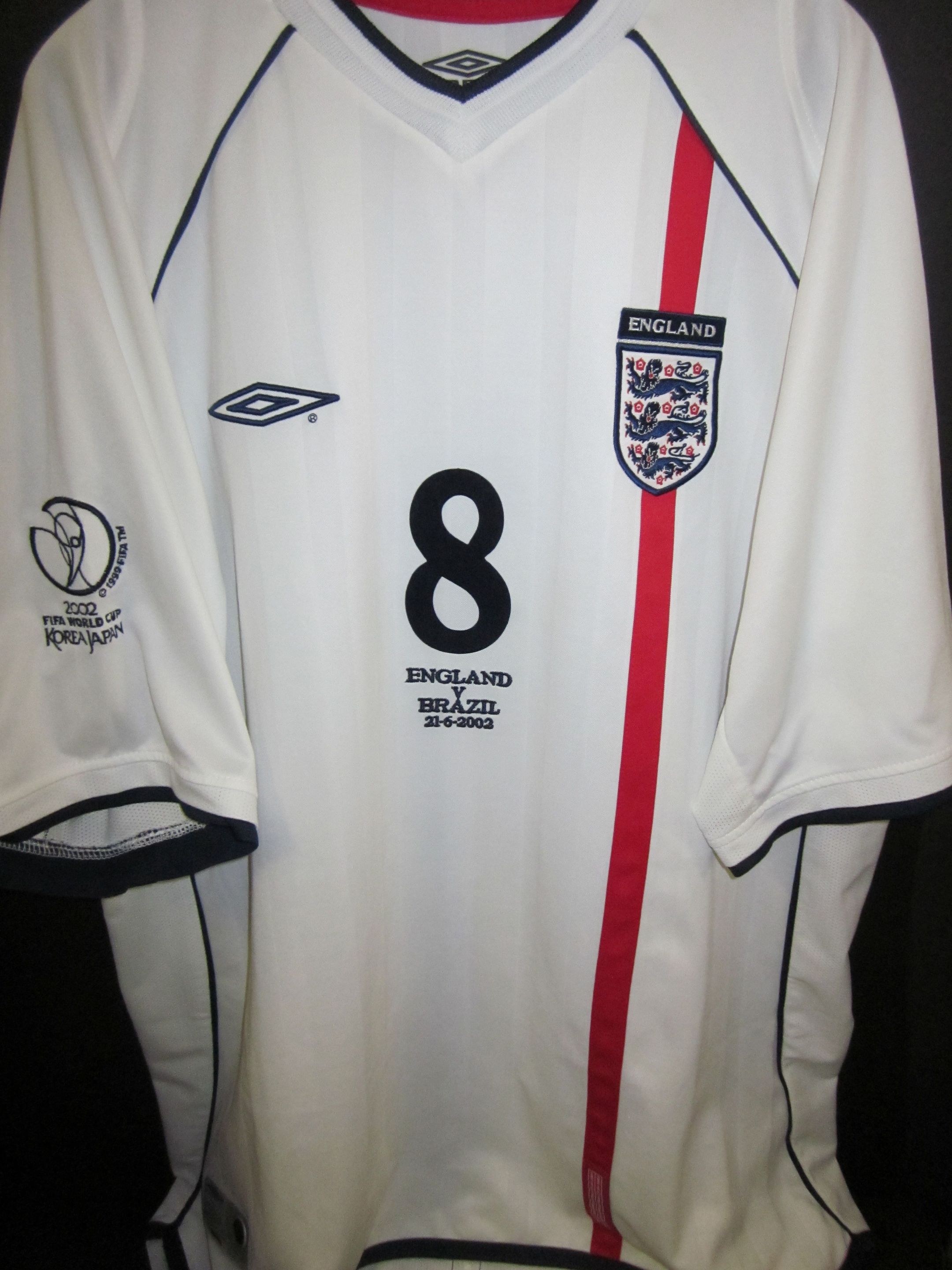 Bonhams : 2002 World Cup quarter final Paul Scholes match worn England ...