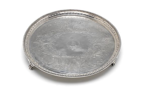Bonhams : A George III silver circular salver by John Crouch I & Thomas ...