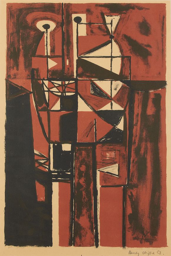Bonhams : Henry Cliffe (British, 1919-1983) Abstract 53; Abstract 54 ...