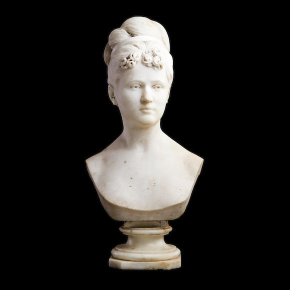 Bonhams A Mid 19th Century Marble Bust Of A Girl