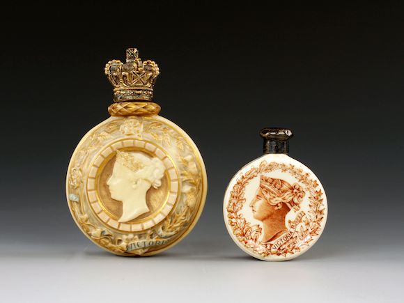 Bonhams : Two Royal Worcester scent bottles, circa 1887