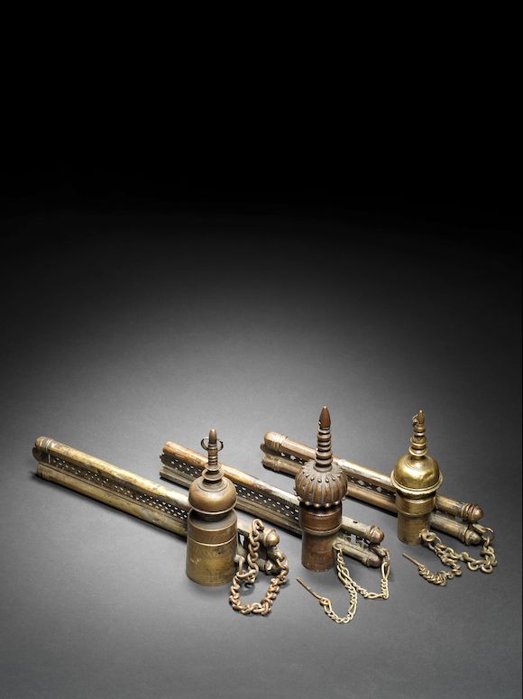 Bonhams : A group of three brass scribe's Pen Boxes Northern India ...