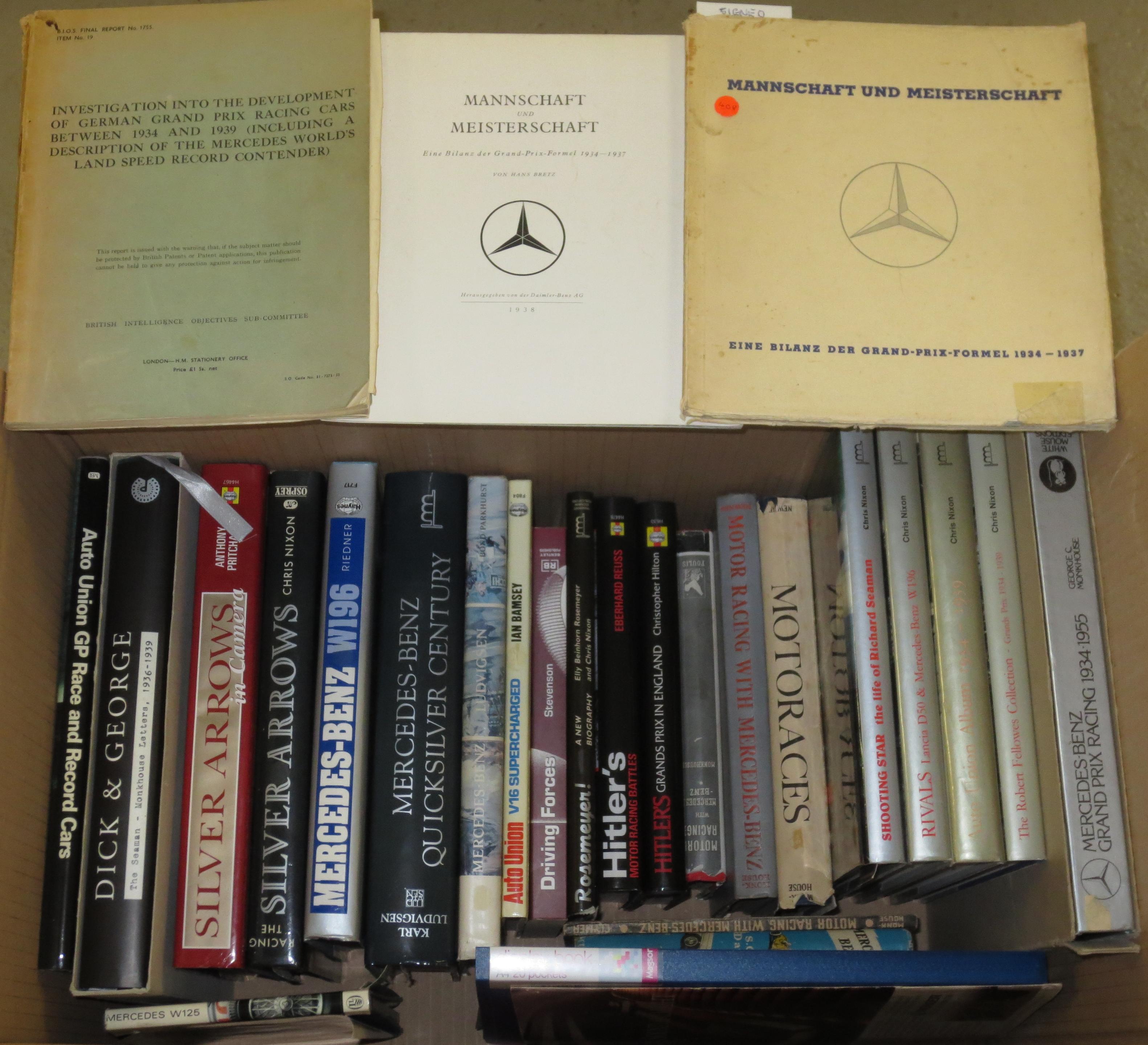Bonhams Cars : A quantity of books relating to Grand Prix Mercedes-Benz,