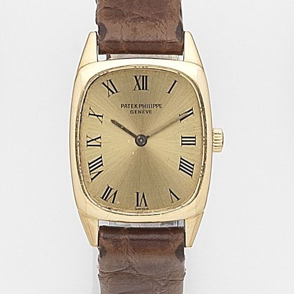 Bonhams : Patek Philippe. A lady's 18ct gold manual wind wristwatchRef ...