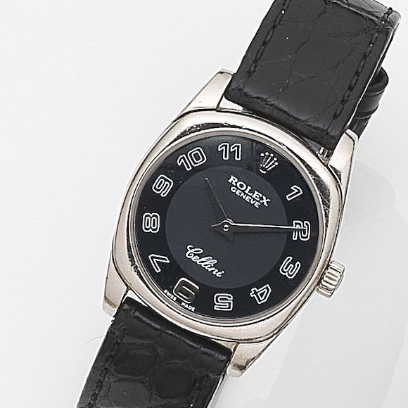 Bonhams : Rolex. An 18ct white gold quartz wristwatchCellini, Ref:6229 ...