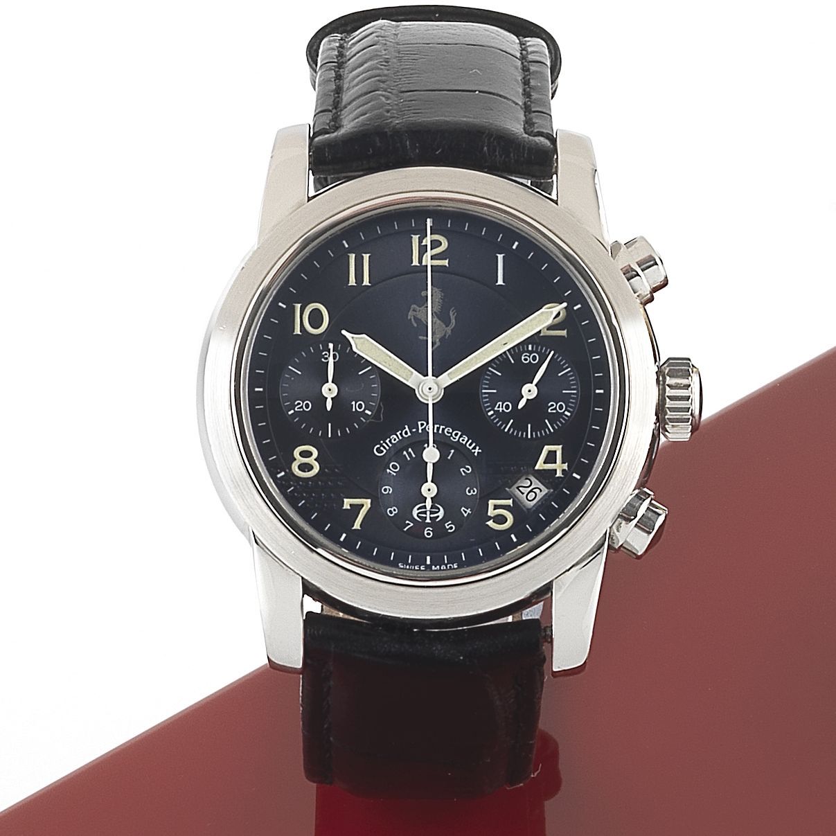 Bonhams : Girard Perregaux. A stainless steel automatic calendar ...