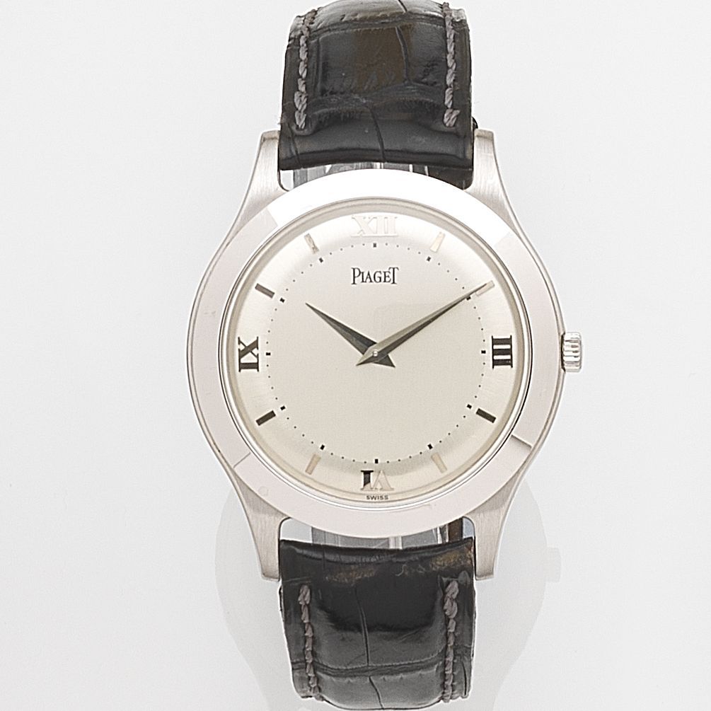 Bonhams : Piaget. An 18ct white gold manual wind wristwatchRef91000 ...