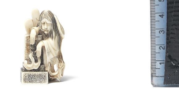 Bonhams : A late ivory netsuke of a female ghost By Hojoin, late 19th ...