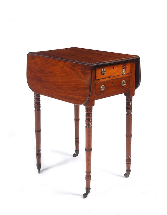 Bonhams : A mid-19th Century mahogany drop-flap work table