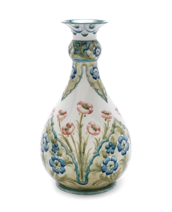 Bonhams : William Moorcroft 'Poppy and Forget-me-Not' a Large Macintyre ...