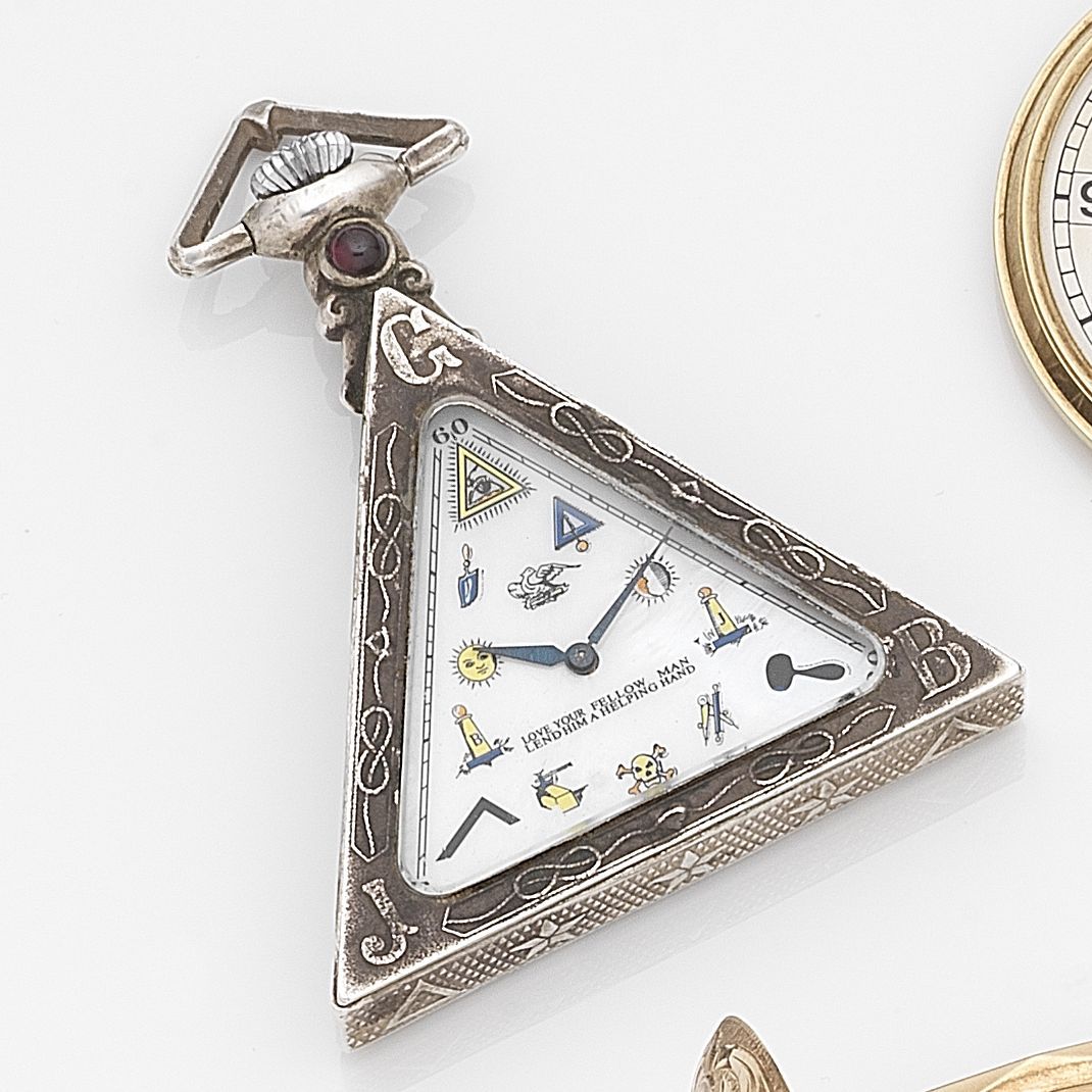 Bonhams : Solvil Watch Co. A Masonic silver open face keyless wind ...