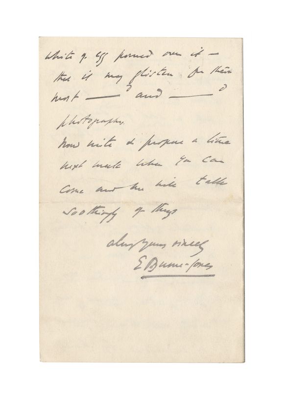 Bonhams : BURNE JONES (EDWARD) Two autograph letters, to Cosmo ...